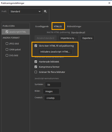 Skapa HTML5 Canvas-dokument i Animate
