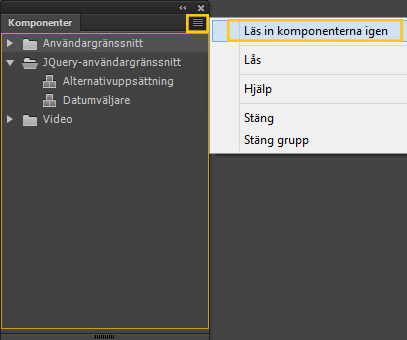 Komponenter i Animate