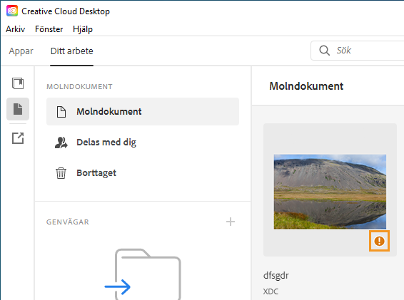 Så här åtgärdar du molndokumentfel i Creative Cloud-datorprogrammet