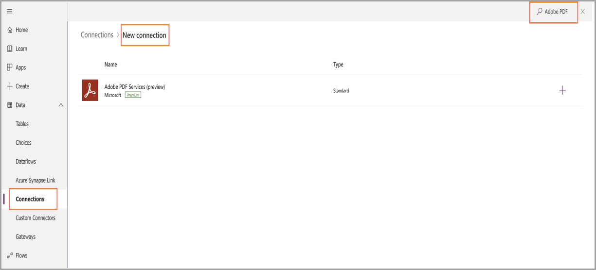 Adobe PDF Services-anslutning för Microsoft Power Automate
