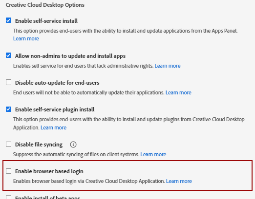 Anpassa Adobe Creative Cloud-datorprogrammet