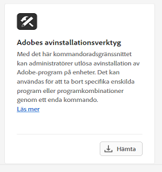 Avinstallera Creative Cloud-produkter