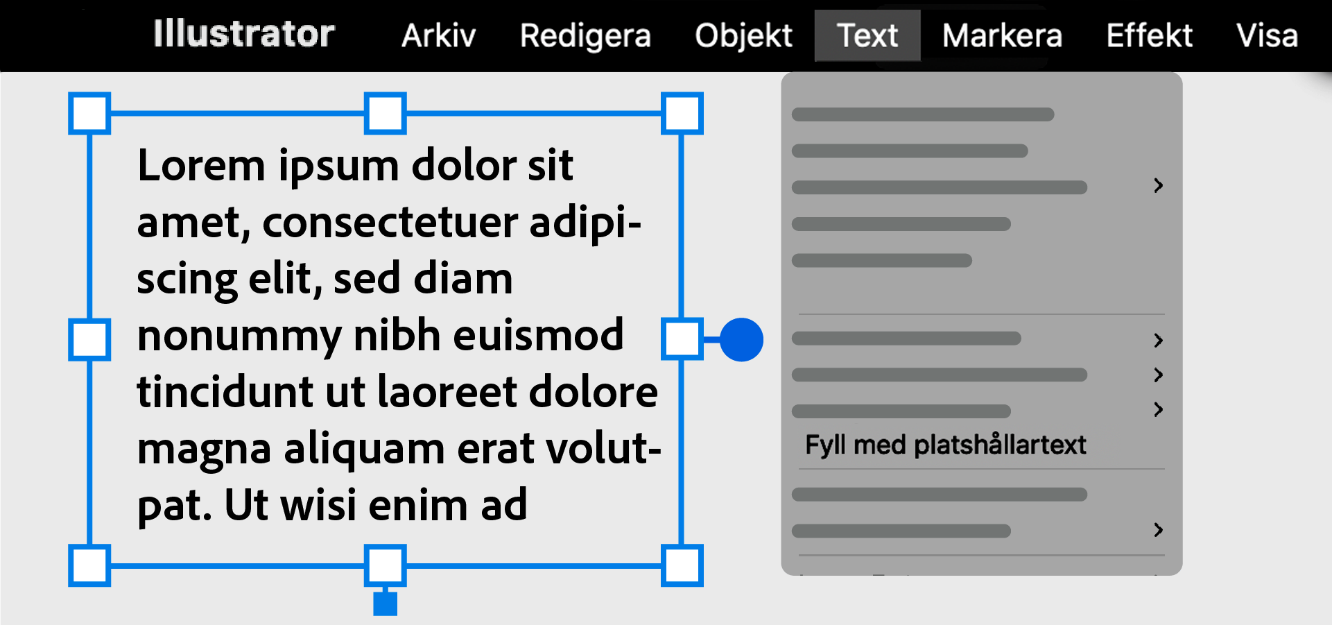 Lägg till text och jobba med textobjekt