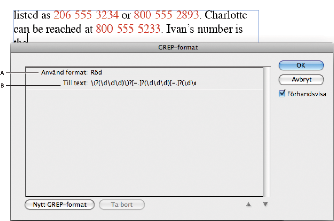 Anfanger och kapslade format i InDesign
