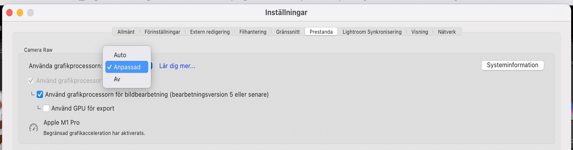Vanliga frågor om Adobe Lightroom Classic GPU