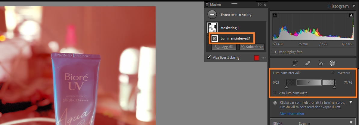 Maskeringsverktyget i Lightroom Classic