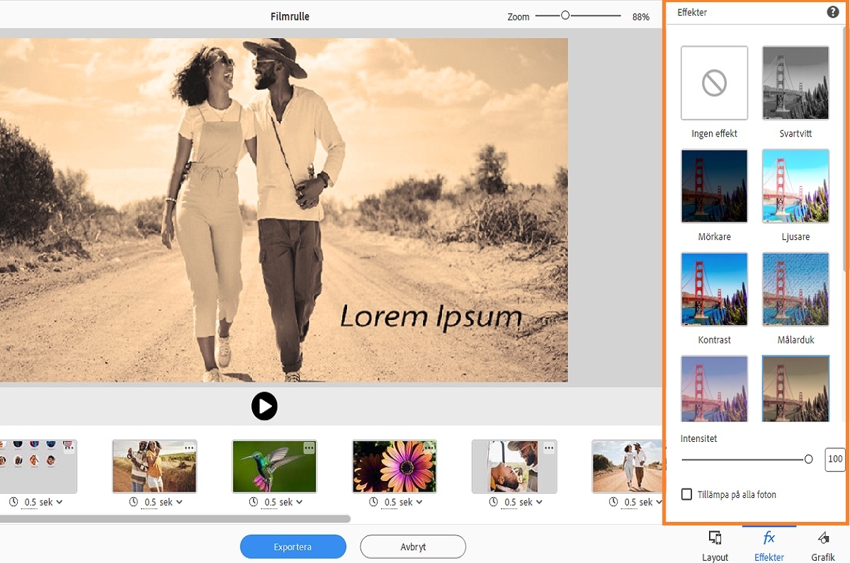 Skapa filmrullebildspel