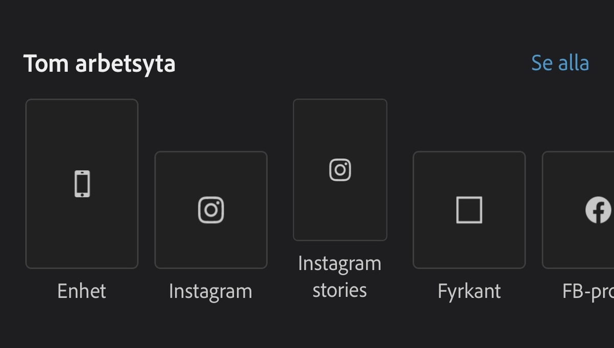Allmänt om arbetsytan i Photoshop Express