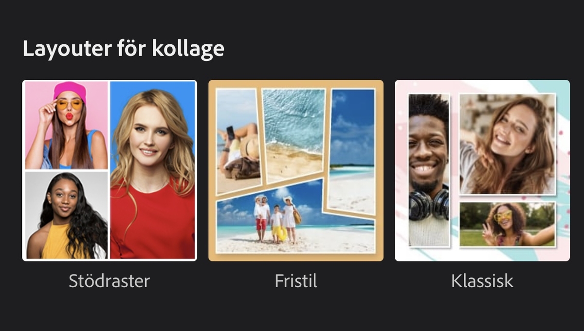Allmänt om arbetsytan i Photoshop Express