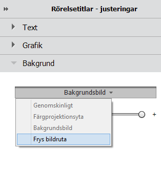 Skapa en fryst bildruta med en rörelsetitel – guidad redigering