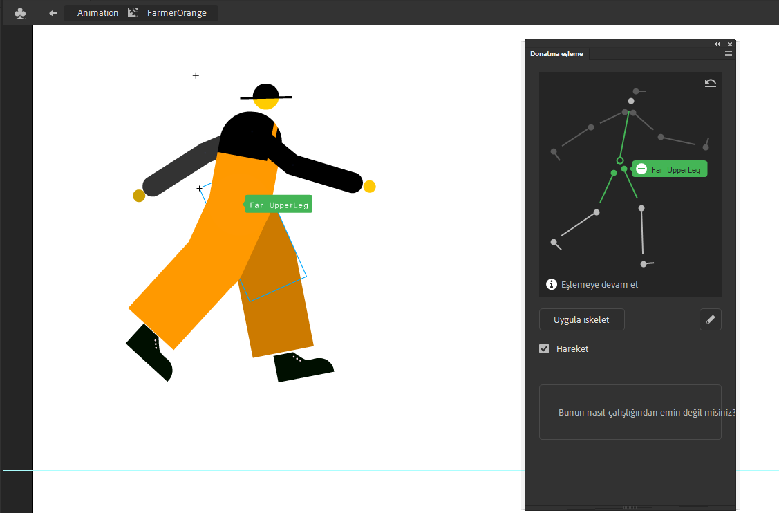 Animate'te karakter canlandırmayla çalışma