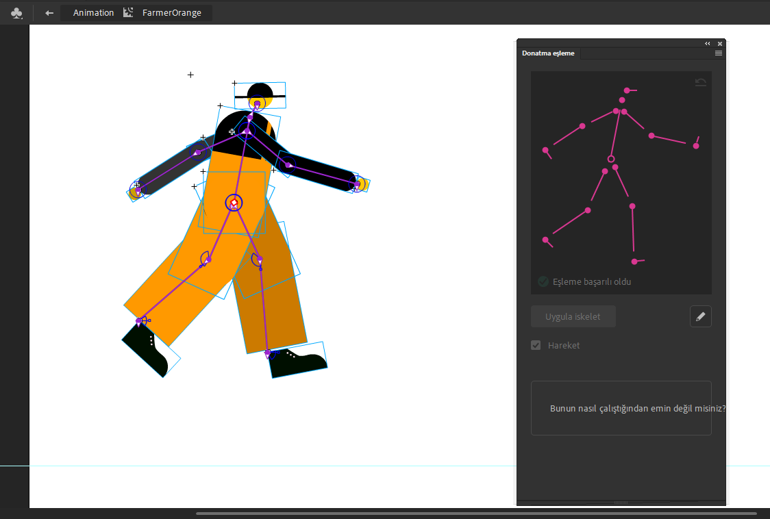 Animate'te karakter canlandırmayla çalışma