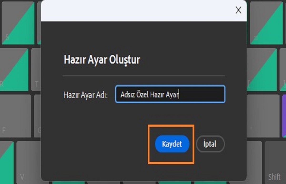 Adobe Bridge'deki Klavye Kısayolları paneli