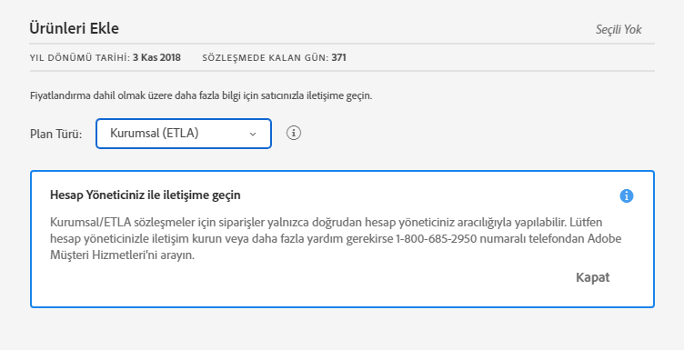 Ürün ve lisans ekleme