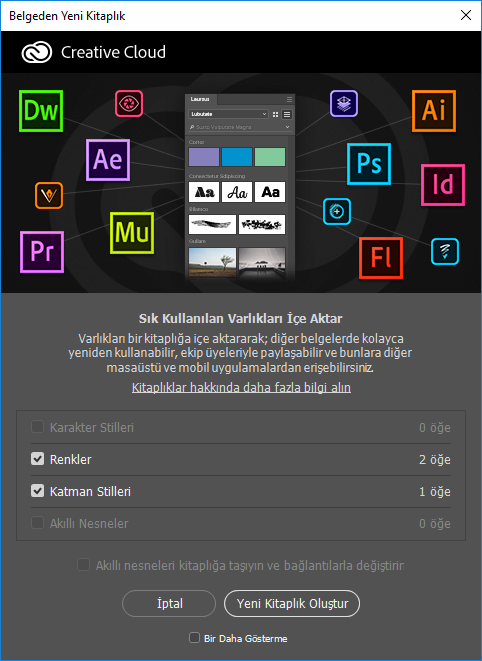 Photoshop’ta Creative Cloud Libraries