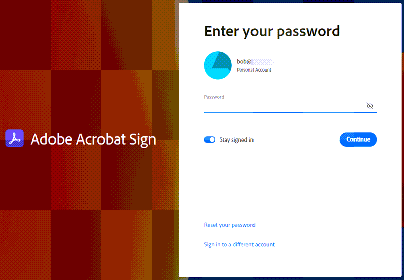 登录 Adobe Acrobat Sign