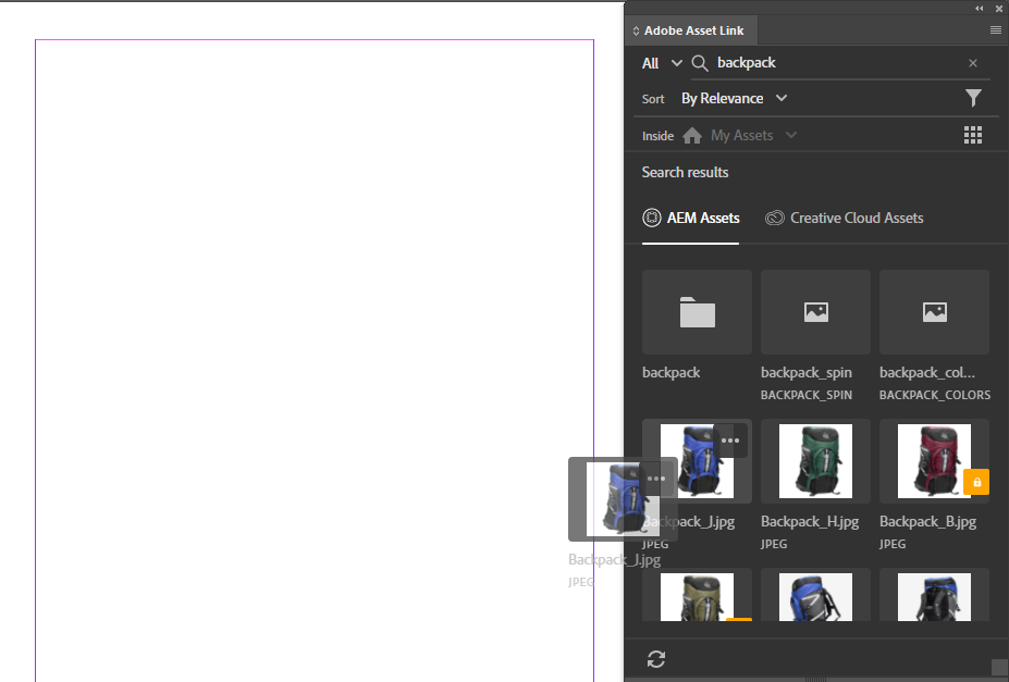 使用 Adobe Asset Link 管理資產