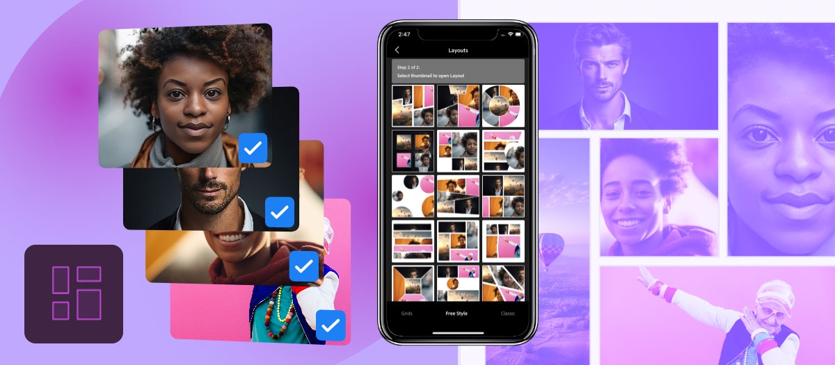 Combine images into an interesting layout