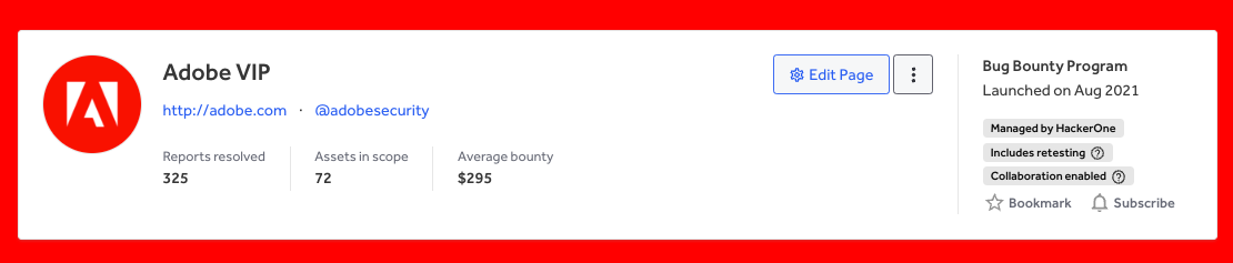 Adobe Bug Bounty Program