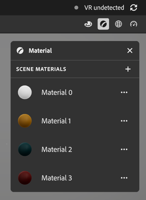 The Material panel