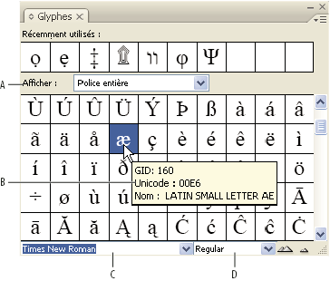 Adobe InDesign * Glyphes et caractères spéciaux
