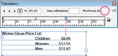 Adobe InCopy * Tabulatory i wcięcia