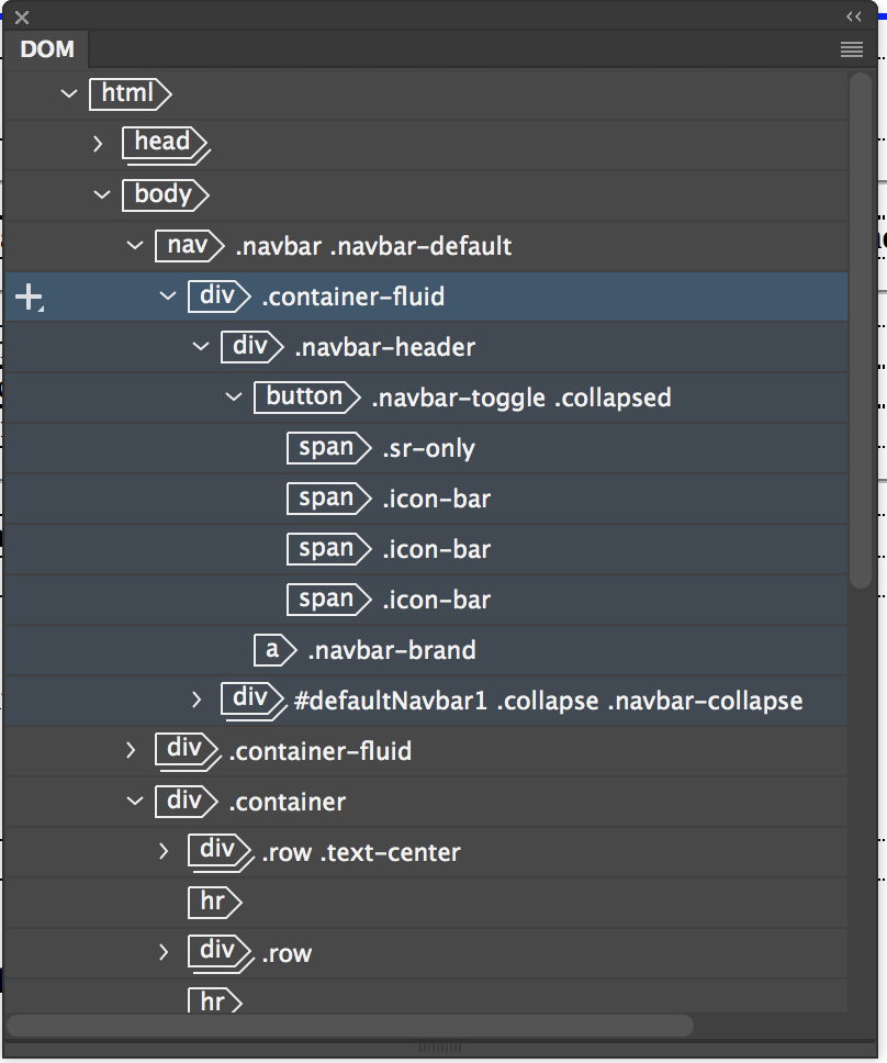 How to use the DOM panel in Dreamweaver