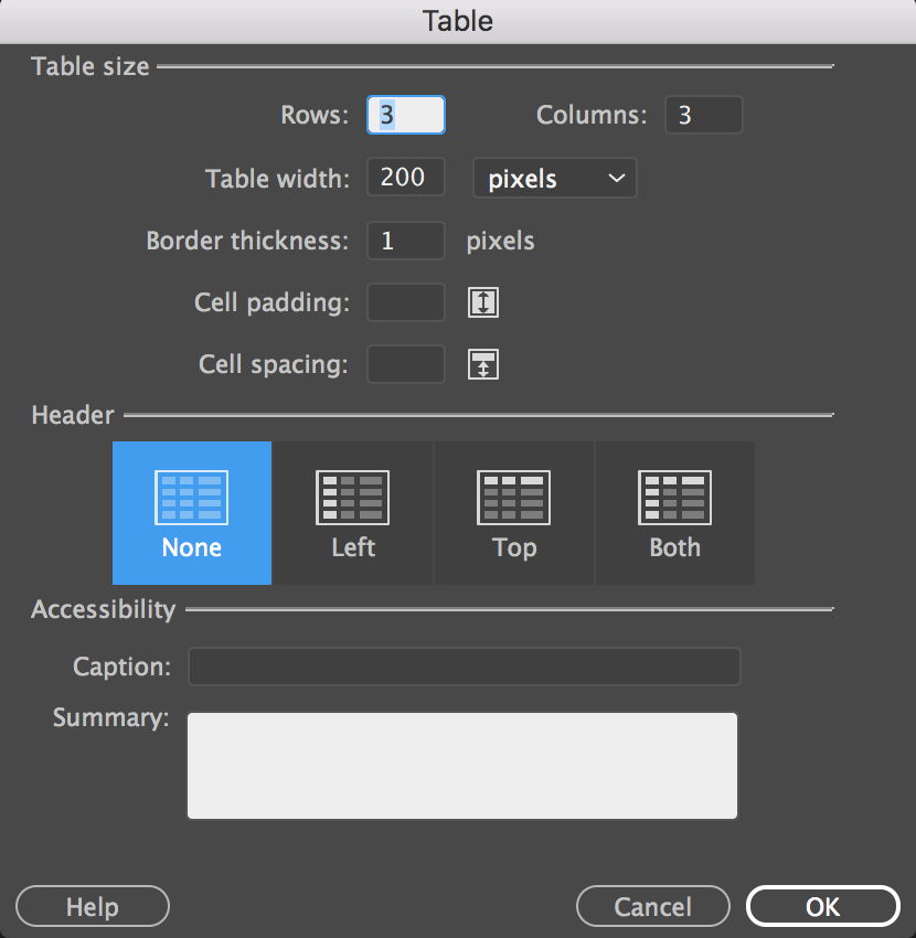 How to use tables to present content in web sites